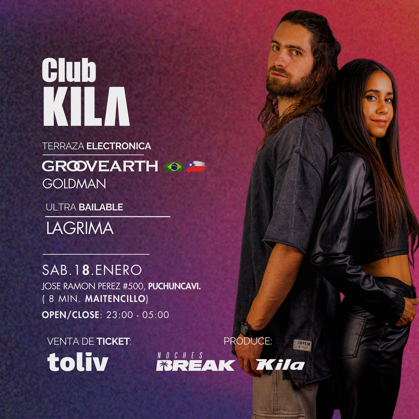 CLUB KILA ☀️ SABADO 18 DE ENERO ☀️ GROOVEARTH en Puchuncaví | Toliv