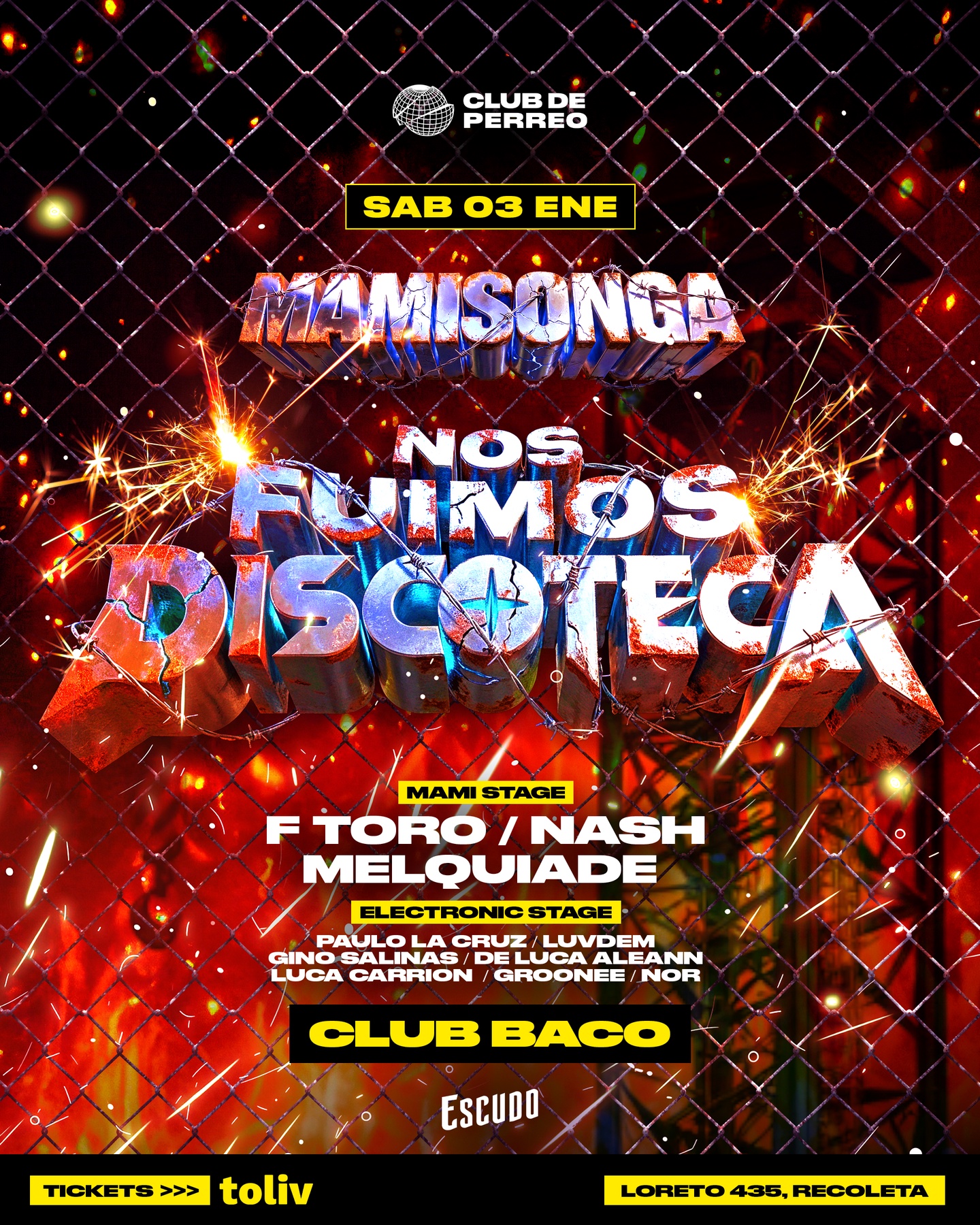 MAMISONGA / SÁB 3 ENERO / CLUB BACO en Santiago | Toliv